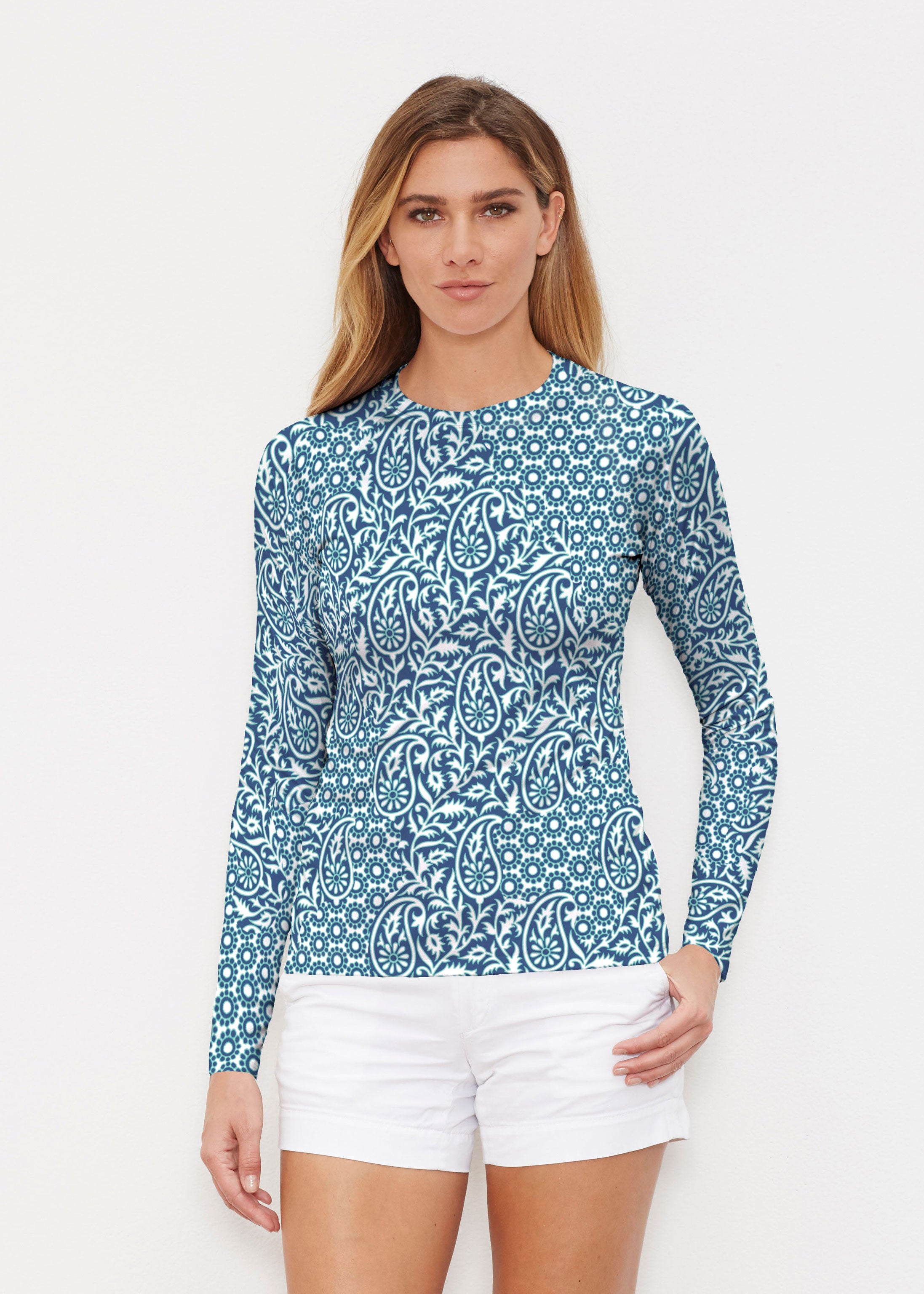 Oakley Blue (8114) ~ Long Sleeve Rash Guard – Whimsy Rose