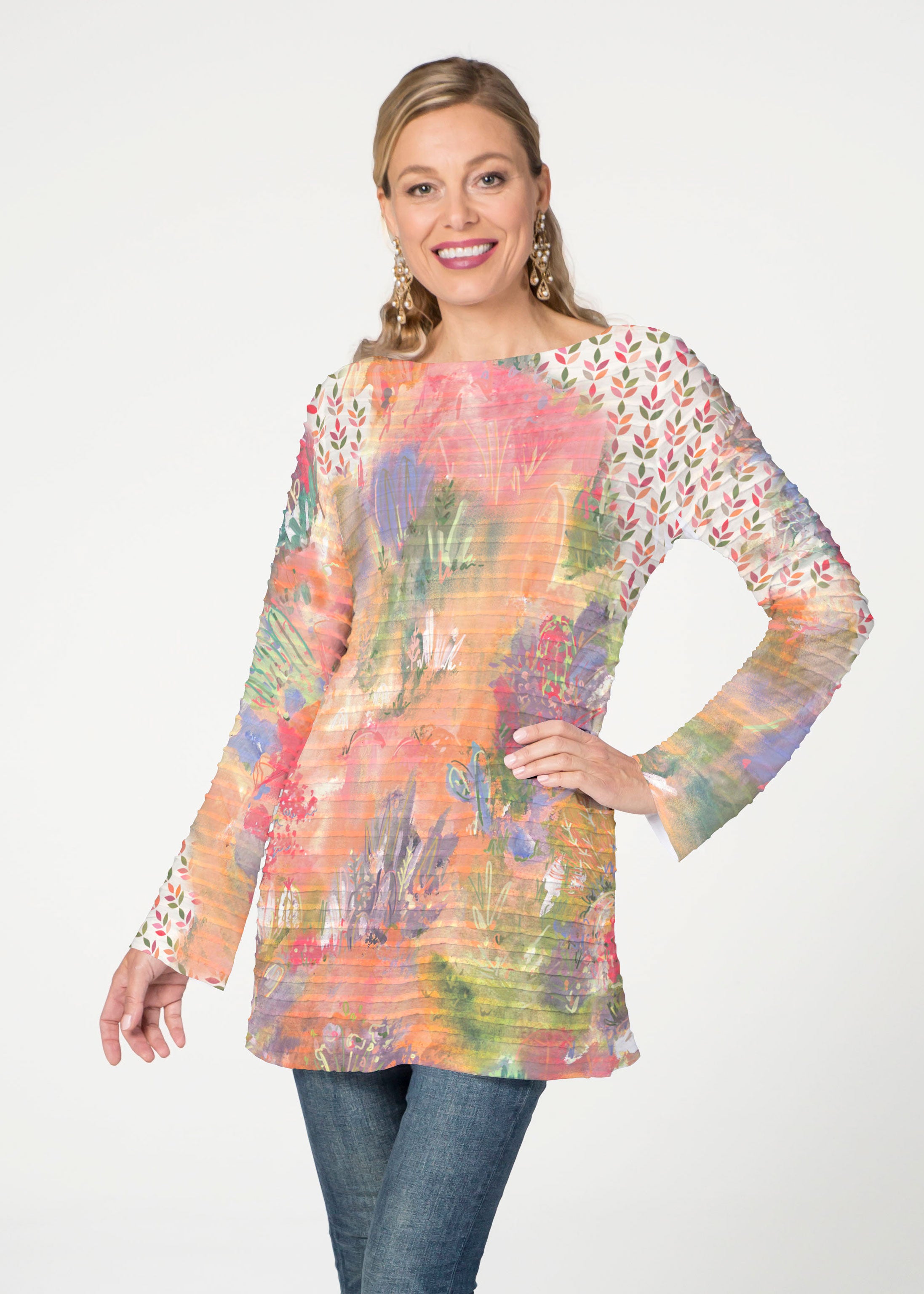 Warm Desert Vibes (17248) ~ Banded Boatneck Tunic – Whimsy Rose