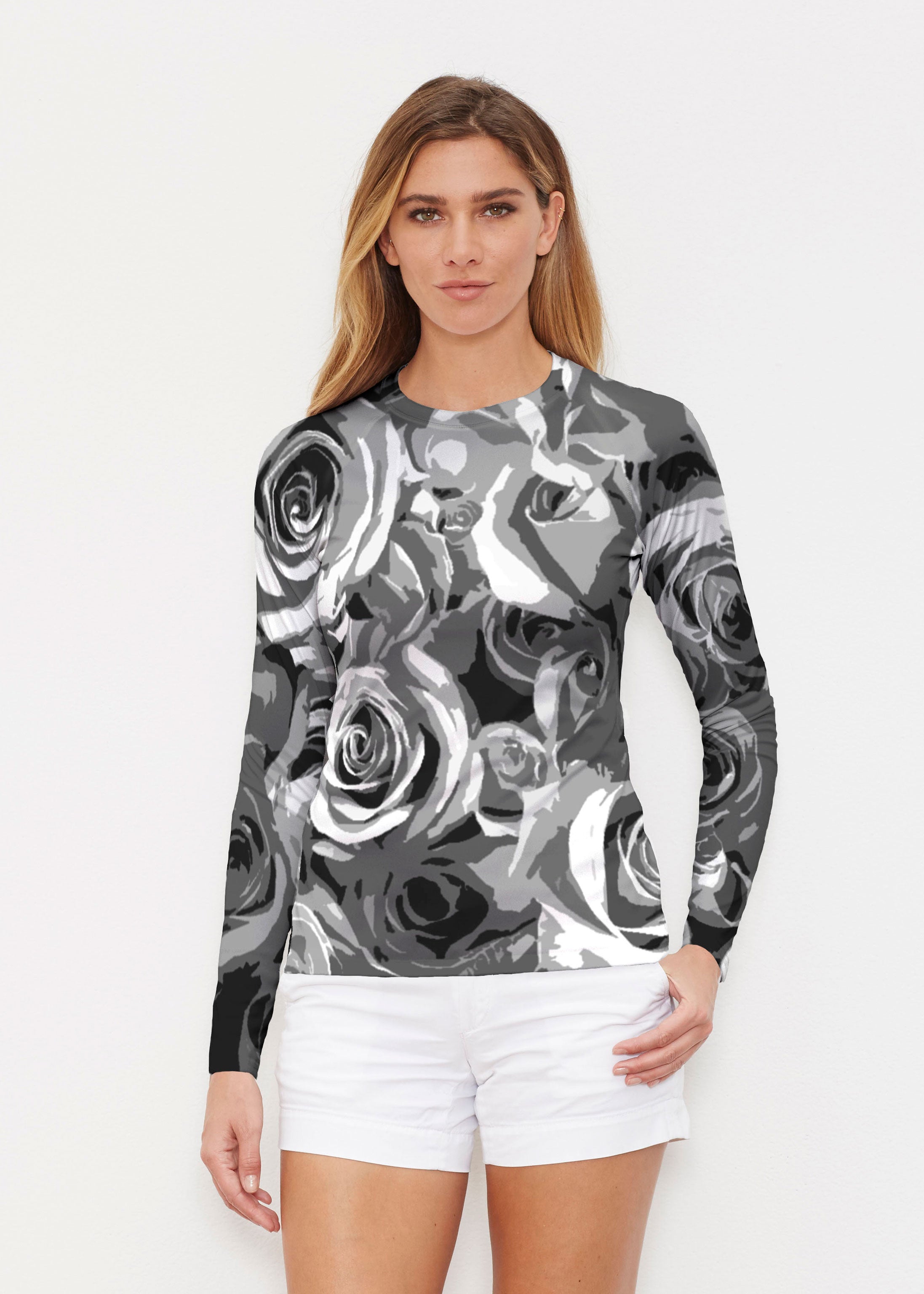 Vintage Rose (5165) ~ Long Sleeve Rash Guard – Whimsy Rose