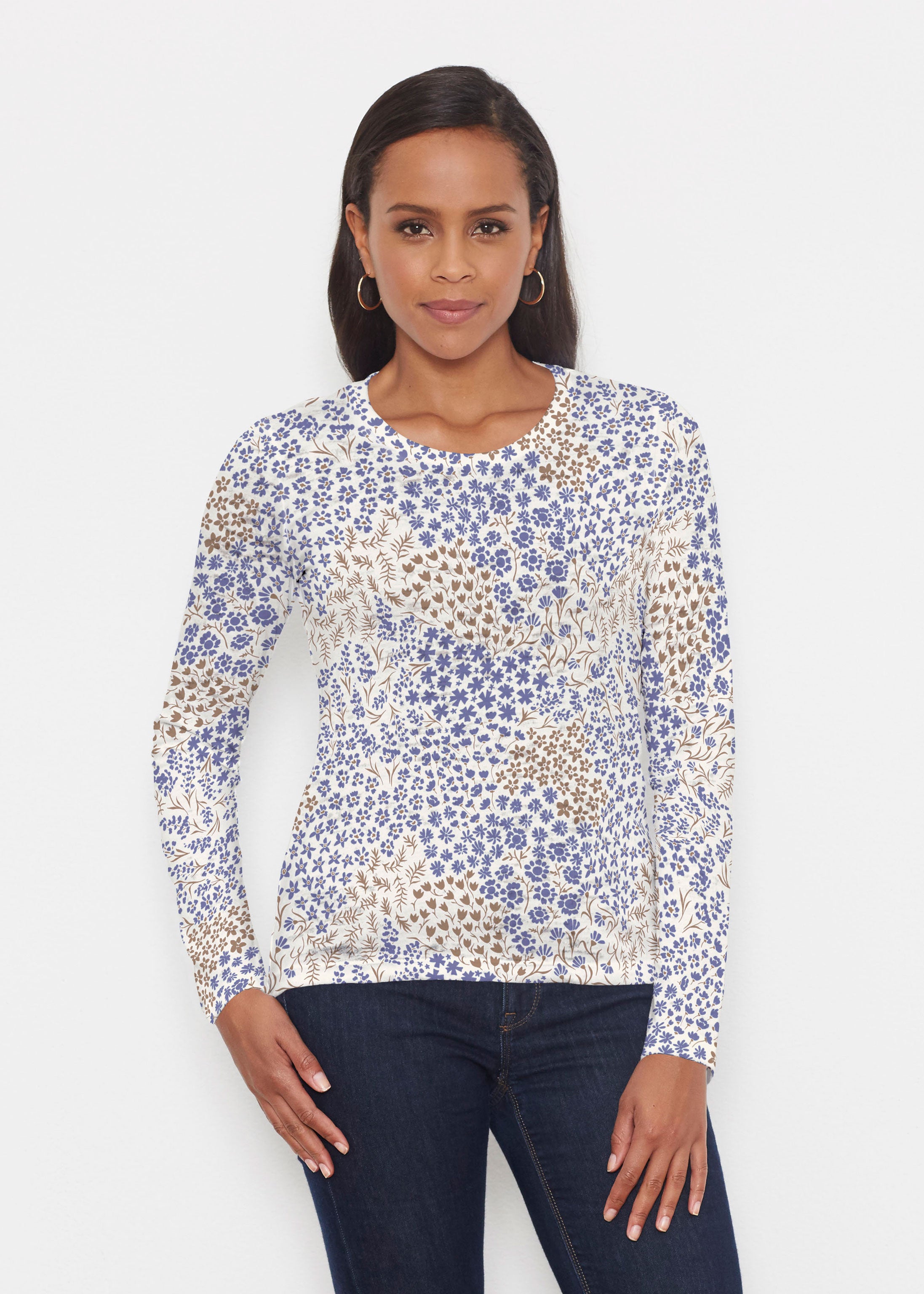 Annabelle Autumn (8058) ~ Signature Long Sleeve Crew Shirt – Whimsy Rose